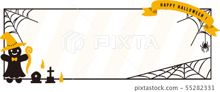 Halloween witch and cobweb frame material - Stock Illustration ...