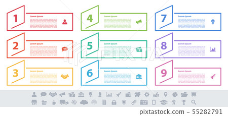 Infographic design business concept with 9 steps - Stock Illustration ...