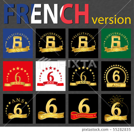 French set of number 6 templates - Stock Illustration [55282835] - PIXTA