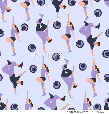 Vector seamless pattern with dancing people - Stock Illustration ...