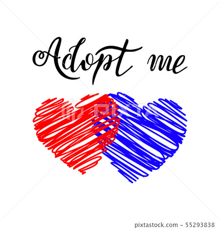 Hand drawn Adopt me lettering text. Design for - Stock Illustration ...
