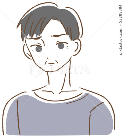 Troubled mature man illustration - Stock Illustration [55295394] - PIXTA