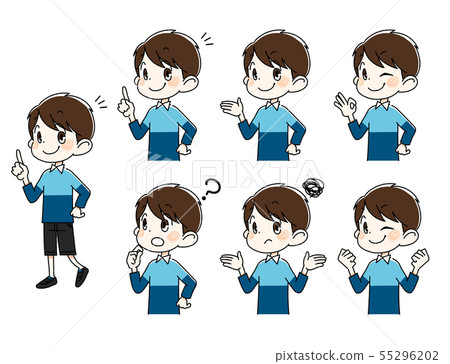 Boys upper body pattern set - Stock Illustration [55296202] - PIXTA