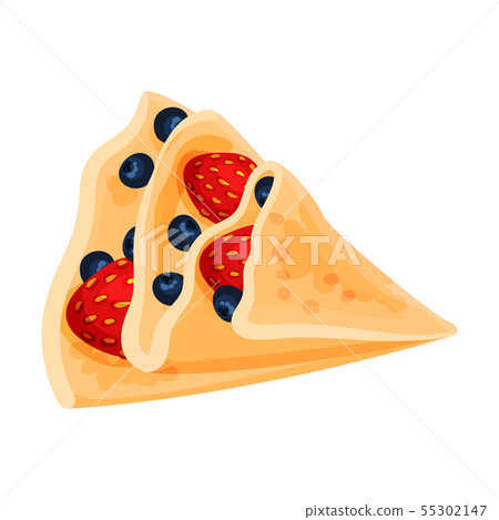 Pancake in the shape of a triangle with a... - Stock Illustration ...