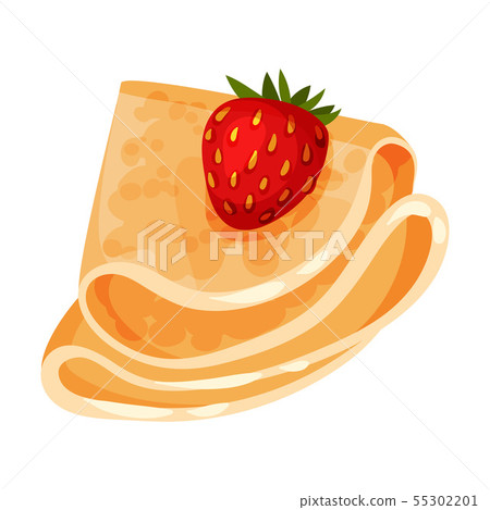 Pancakes in the shape of a triangle with... - Stock Illustration ...