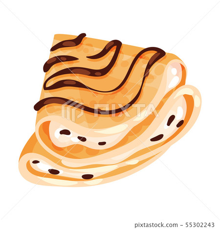 Pancake is folded in a triangle shape.... - Stock Illustration ...