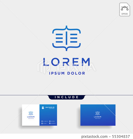 code book logo template learn computer design - Stock Illustration ...