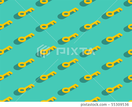 Key 3D isometric seamless pattern, Password unlock - Stock Illustration ...