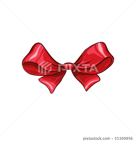 Red bow hand drawn vector isolated illustration - Stock Illustration ...