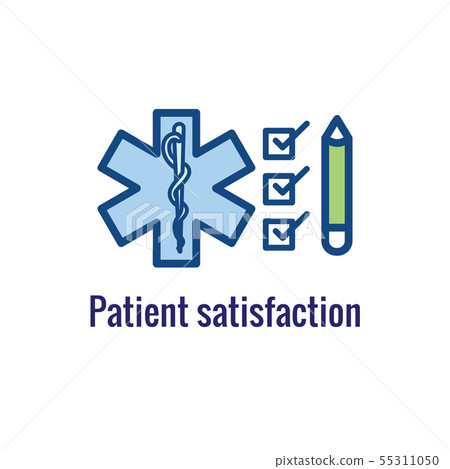 Patient Satisfaction Icon with patient experience - Stock Illustration ...