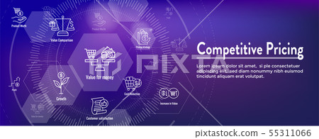 Competitive Pricing Icon Set with Growth, - Stock Illustration ...
