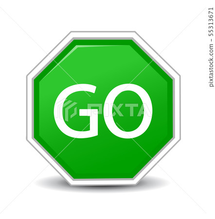Go sign on white background - Stock Illustration [55313671] - PIXTA