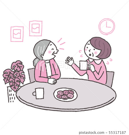 Elderly people and daughter 2c - Stock Illustration [55317187] - PIXTA