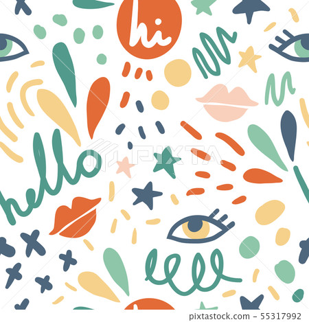 Cute seamless vector pattern - Stock Illustration [55317992] - PIXTA