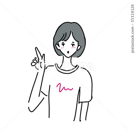 Pointing female - Stock Illustration [55319126] - PIXTA