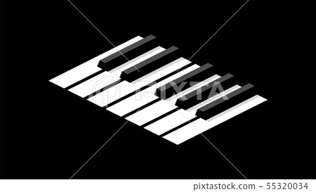 Keyboard piano in isometric. - Stock Illustration [55320034] - PIXTA