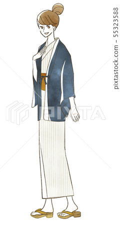 Yukata Women-Ryokan-Hot Springs - Stock Illustration [55323588] - PIXTA
