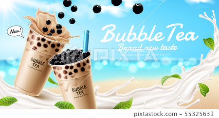 Bubble milk tea ads - Stock Illustration [55325631] - PIXTA