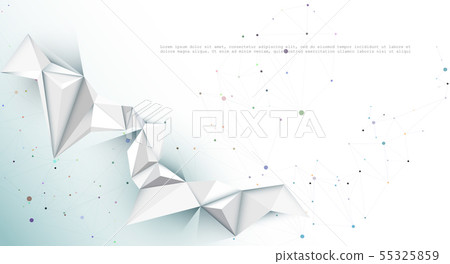 Abstract molecule structure with polygon shape - Stock Illustration ...