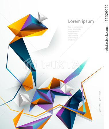 Vector Abstract 3D Geometric, Polygon background - Stock Illustration ...