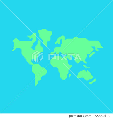 cute world map illustration vector - Stock Illustration [55330199] - PIXTA