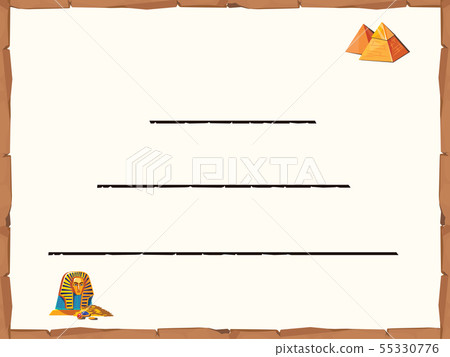 Ancient Egypt papyrus frame, border cartoon vector - Stock Illustration ...