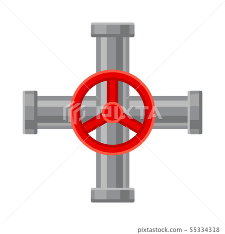 Intersection of two water pipes. Vector... - Stock Illustration ...