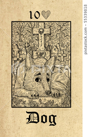 Dog. Lenormand tarot oracle card. - Stock Illustration [55339818] - PIXTA