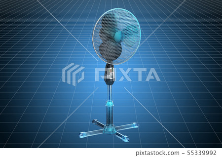 Visualization 3d cad model of electric fan - Stock Illustration ...
