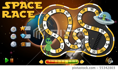 Space race board game background - Stock Illustration [55342803] - PIXTA