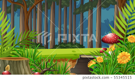 Nature scene landscape template - Stock Illustration [55345515] - PIXTA