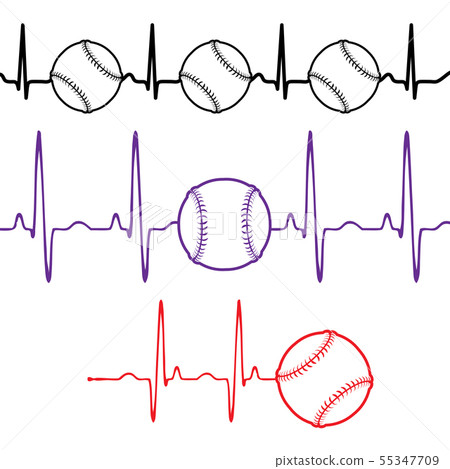 Pulse baseball set different colors - Stock Illustration [55347709] - PIXTA