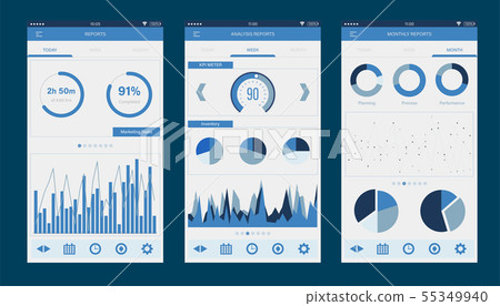 Business Management Dashboard UI mobile app - Stock Illustration ...