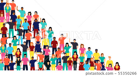 Mixed people group on isolated background - Stock Illustration ...