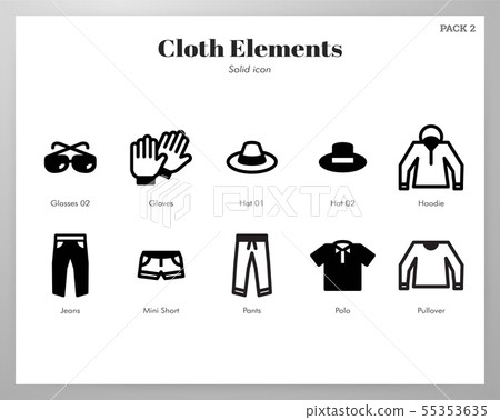 Cloth elements Solid pack - Stock Illustration [55353635] - PIXTA