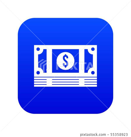 Stack of money icon digital blue - Stock Illustration [55358923] - PIXTA