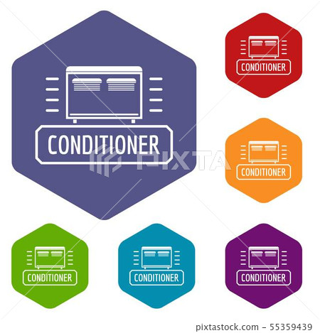 Conditioner icons vector hexahedron - Stock Illustration [55359439] - PIXTA
