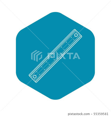 Ruler, rectangular shape icon, outline style - Stock Illustration ...