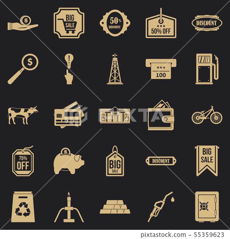 Prudence icons set, simple style-插圖素材 [55359623] - PIXTA圖庫