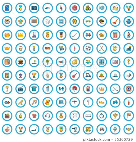 100 star icons set, cartoon style - Stock Illustration [55360729] - PIXTA