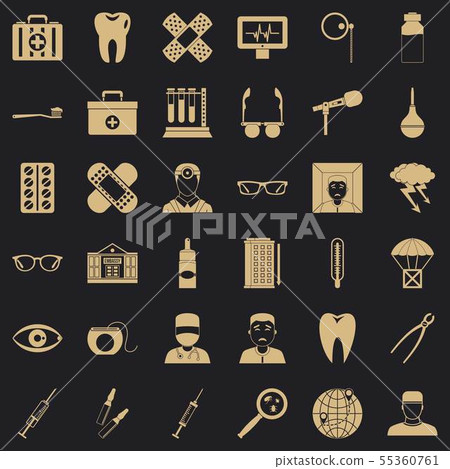 Clever doctor icons set, simple style - Stock Illustration [55360761 ...