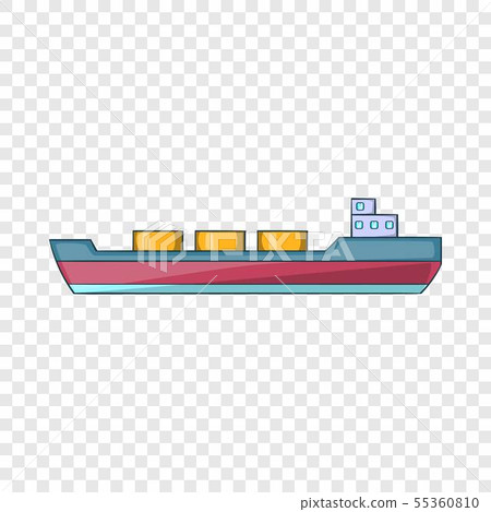 Ship carries cargo icon, cartoon style - Stock Illustration [55360810 ...