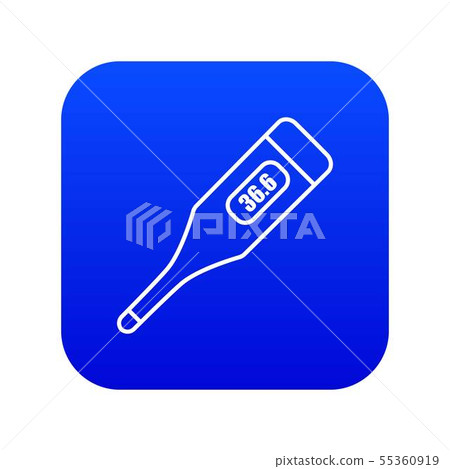 Digital thermometer icon blue vector - Stock Illustration [55360919 ...