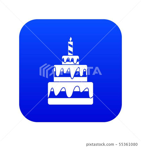 Cake icon digital blue - Stock Illustration [55361080] - PIXTA