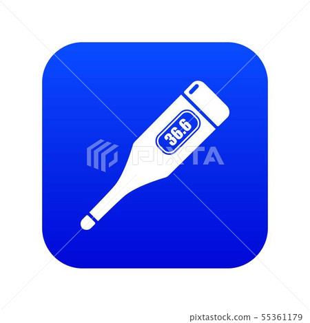 Digital thermometer icon blue vector - Stock Illustration [55361179 ...