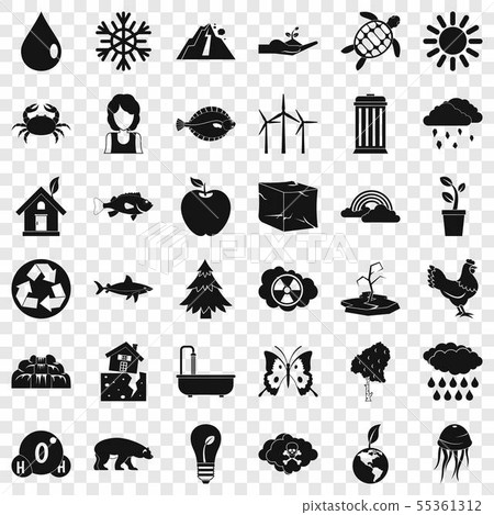 Earth icons set, simple style - Stock Illustration [55361312] - PIXTA