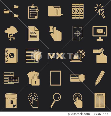 Document case icons set, simple style - Stock Illustration [55361333 ...