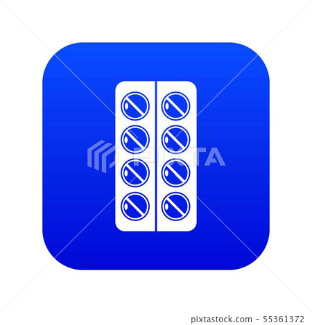 Pill box icon blue vector - Stock Illustration [55361372] - PIXTA