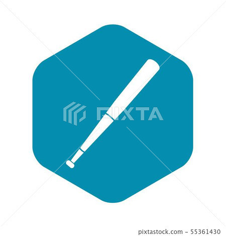 Black baseball bat icon, simple style - Stock Illustration [55361430 ...