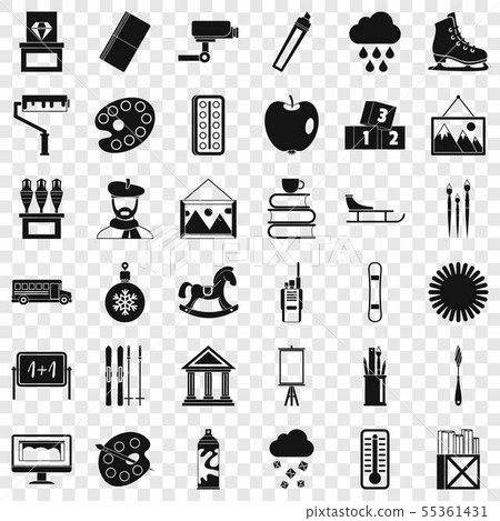 Art of drawing icons set, simple style - Stock Illustration [55361431 ...